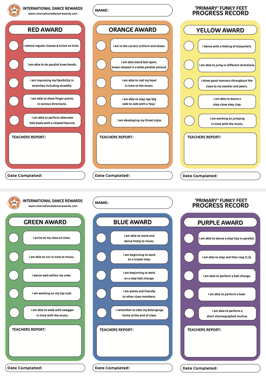 Pack of 10 Funky Feet Premium Progress Report Cards - International ...